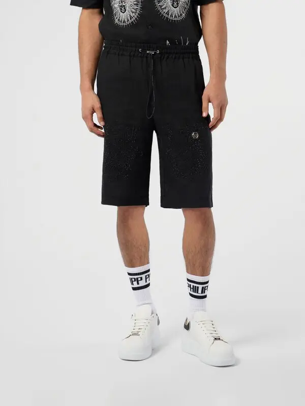 Philipp Plein Embellished Drawstring Shorts
