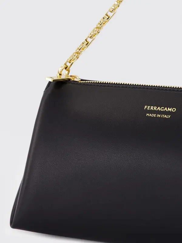 FERRAGAMO Rectangular Smooth Calfskin Mini Bag With Metal Mesh Handle