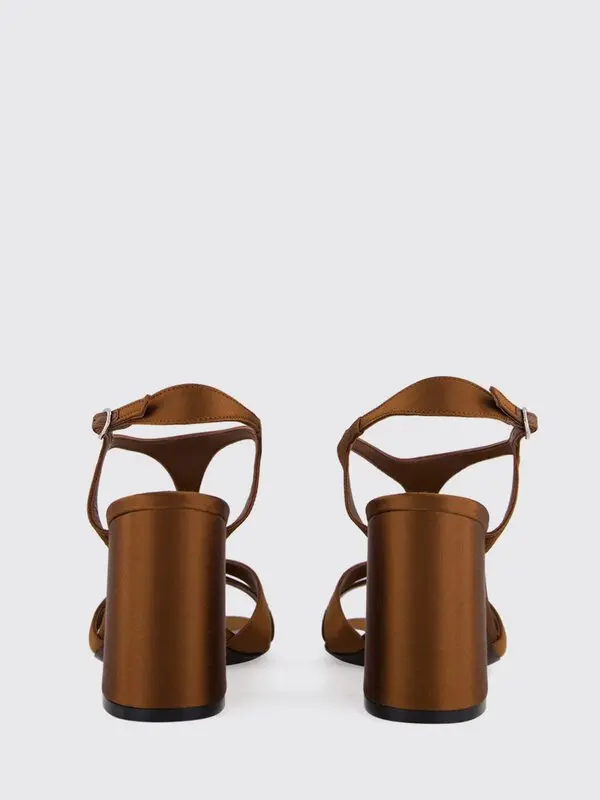 JIMMY CHOO Kesia Satin T-strap High Block Heel Sandals - Bronze