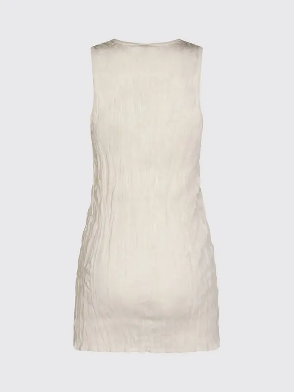 TOTEME Slim Fit Viscose Blend U-neck Top With Crinkled Effect