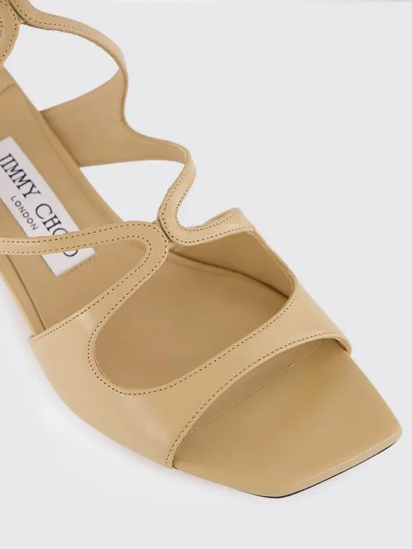 JIMMY CHOO Azilia Nappa Leather Sandals - Beige