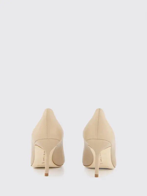 Manolo Blahnik Suede Almond-toe Pumps - Beige