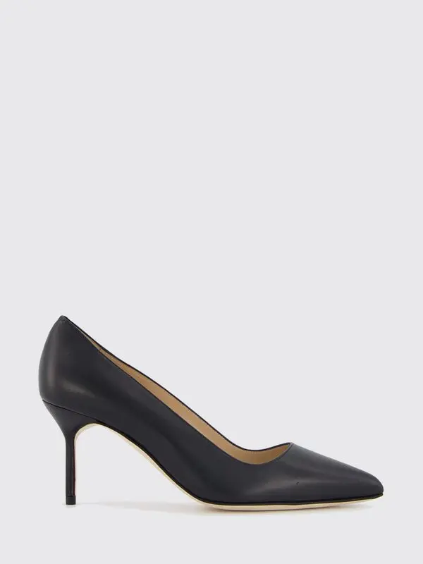 Manolo Blahnik Suede Almond-toe Pumps - Black