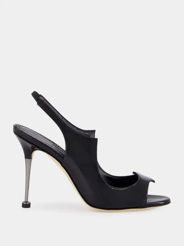 Manolo Blahnik Patent Leather Slingback High-heeled Sandals