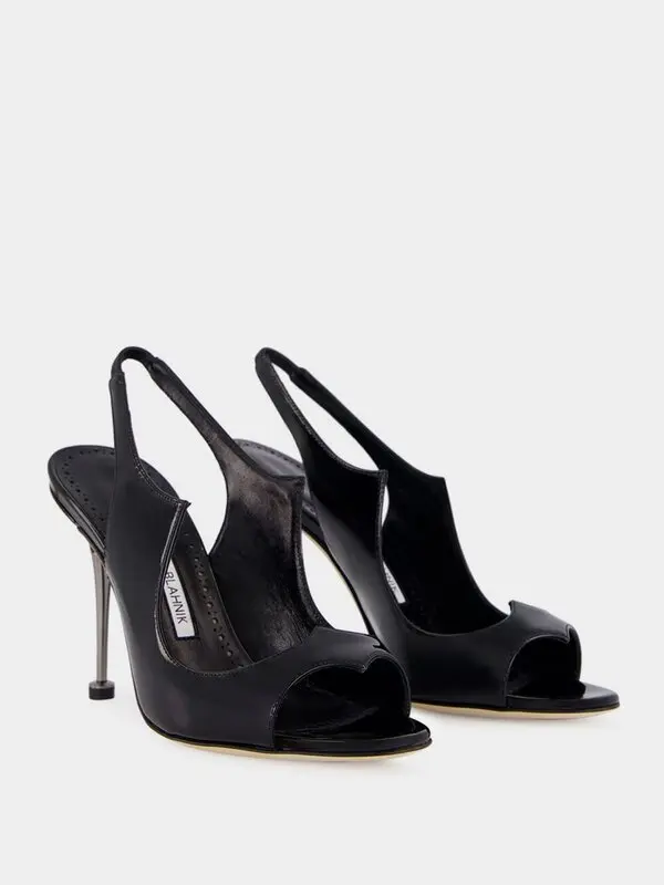 Manolo Blahnik Patent Leather Slingback High-heeled Sandals