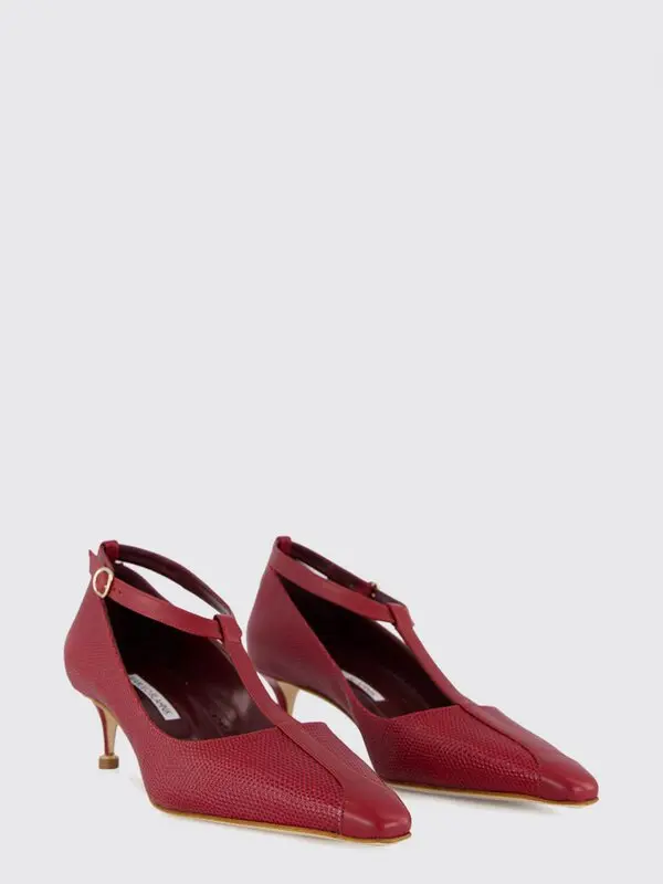 Manolo Blahnik Lizard-print Leather T-strap Mary Jane Pumps