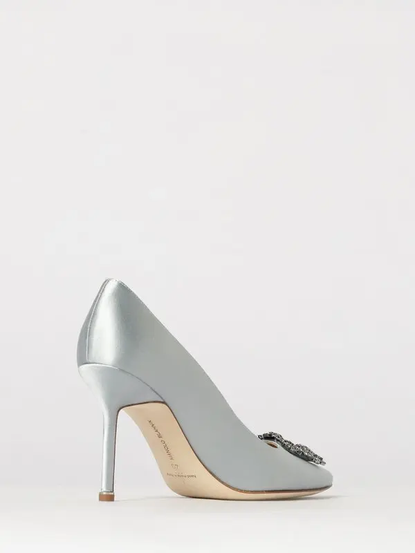 Manolo Blahnik Embellished Pointed Toe Pumps - Gnawed Blue
