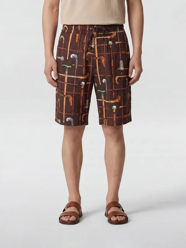 Drole De Monsieur Graphic Print Viscose Shorts