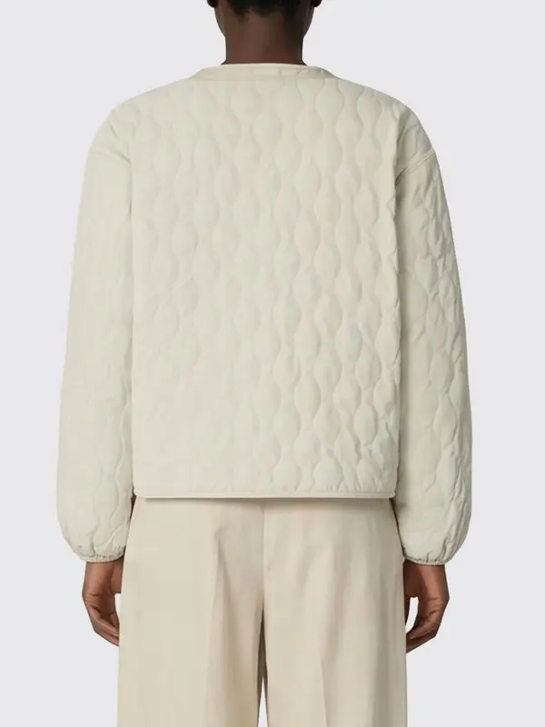SAVE THE DUCK Short Quilted Jacket In Recycled Polyester With V-neck - Beige