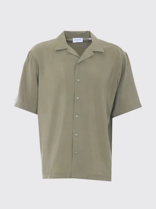 FAMILY FIRST Cuban Collar Short-sleeved Bowling Shirt In Modal Blend