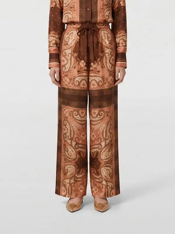 Zimmermann High-waisted Silk Palazzo Trousers With Ethnic Print - Multicolor