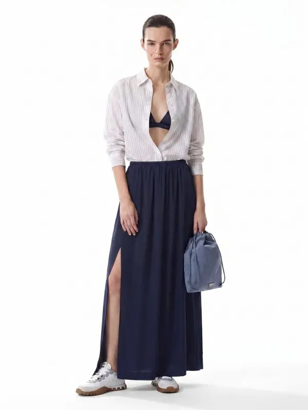 THE FRANKIE SHOP Elie Fluid Maxi Skirt - Blue