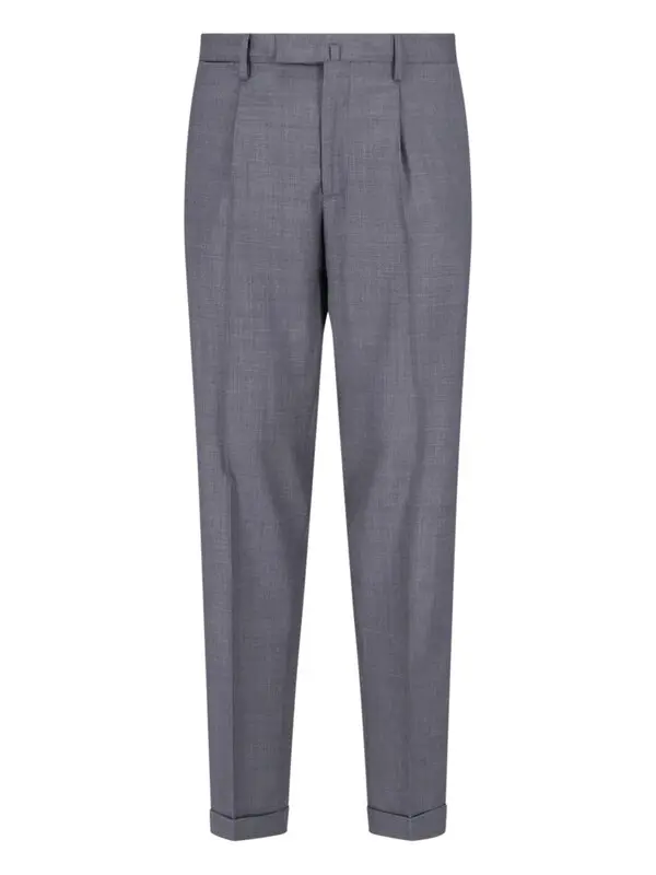 BRIGLIA 1949 Grey Virgin Wool Tailored Straight Pants
