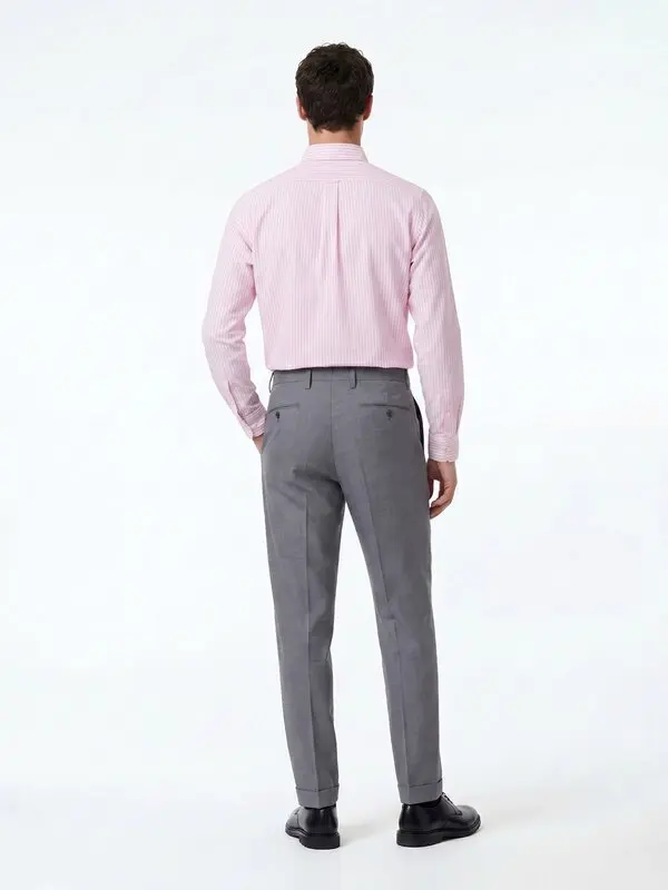 BRIGLIA 1949 Grey Virgin Wool Tailored Straight Pants