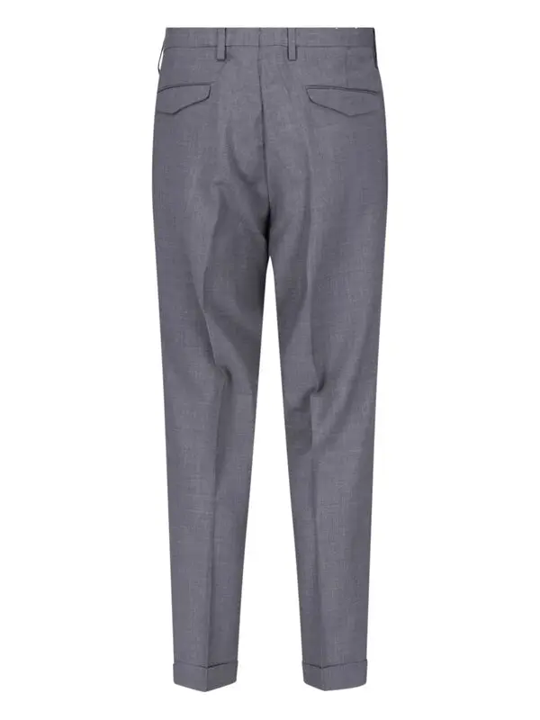 BRIGLIA 1949 Grey Virgin Wool Tailored Straight Pants