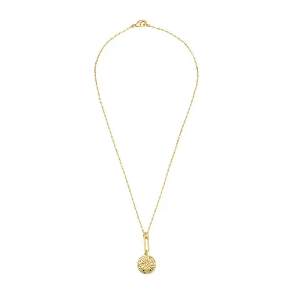 Mignonne Gavigan Seeker Compass Charm Necklace In Gold - One-color