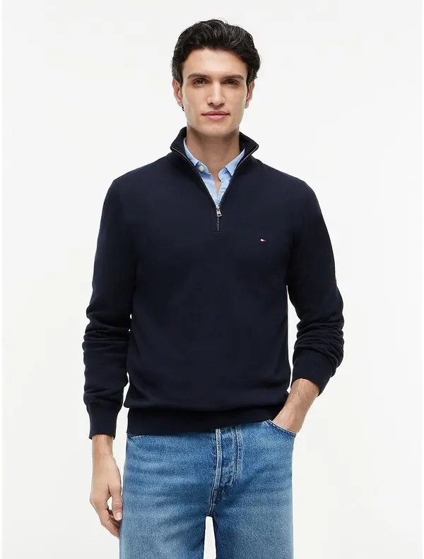 Tommy Hilfiger Classic Quarter-zip Sweater - Navy