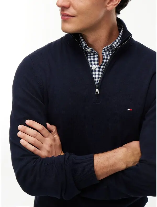 Tommy Hilfiger Classic Quarter-zip Sweater - Navy