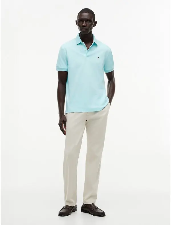 Tommy Hilfiger Regular Fit Stretch Tommy Polo - Soft Turquoise