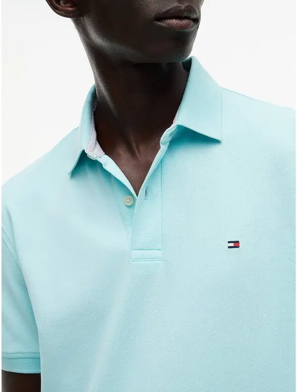 Tommy Hilfiger Regular Fit Stretch Tommy Polo - Soft Turquoise