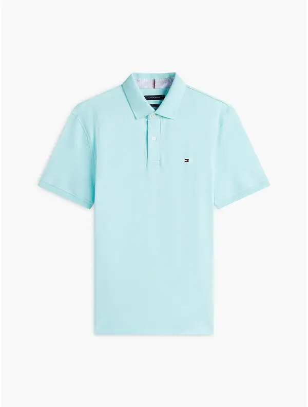 Tommy Hilfiger Regular Fit Stretch Tommy Polo - Soft Turquoise