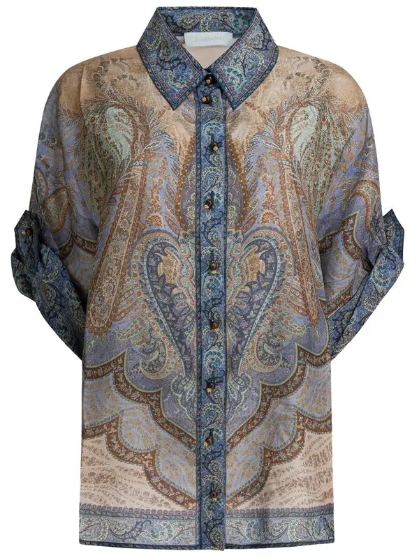 Zimmermann Wanderlust Silk Shirt - Blue