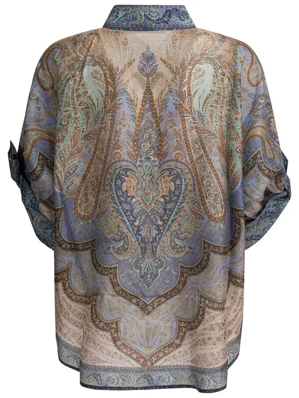 Zimmermann Wanderlust Silk Shirt - Blue