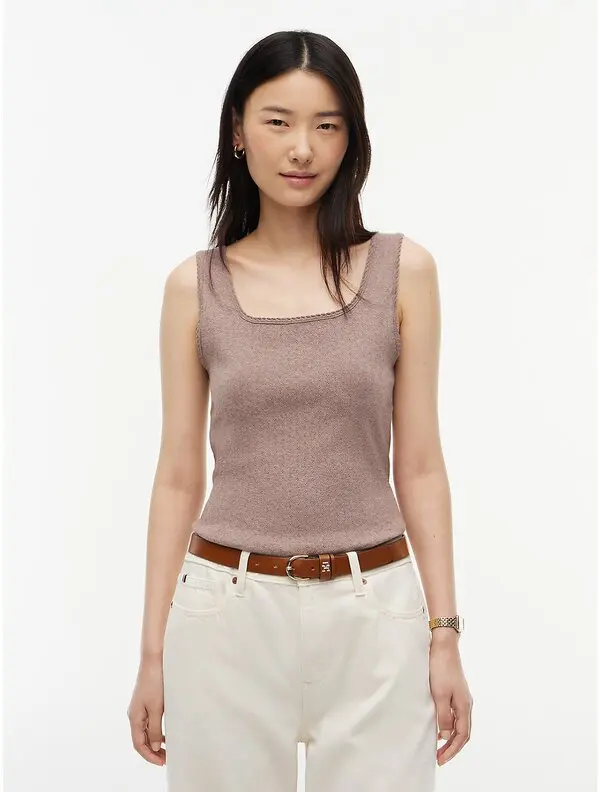 Tommy Hilfiger Pointelle Knit Tank Top - Beige