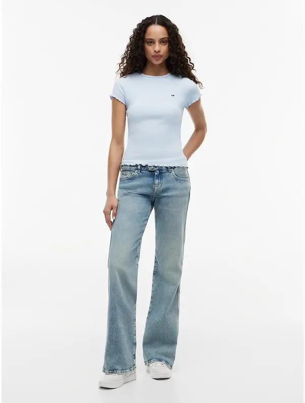 Tommy Hilfiger Ribbed Lettuce-trim T-shirt