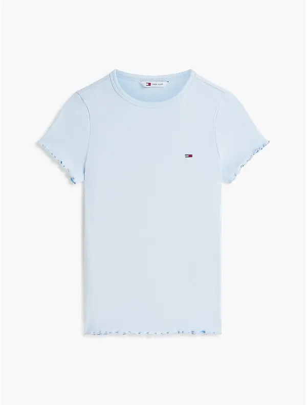 Tommy Hilfiger Ribbed Lettuce-trim T-shirt