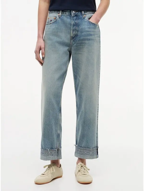 Tommy Hilfiger Slim Straight Selvedge Denim With Raw Edge Cuffs