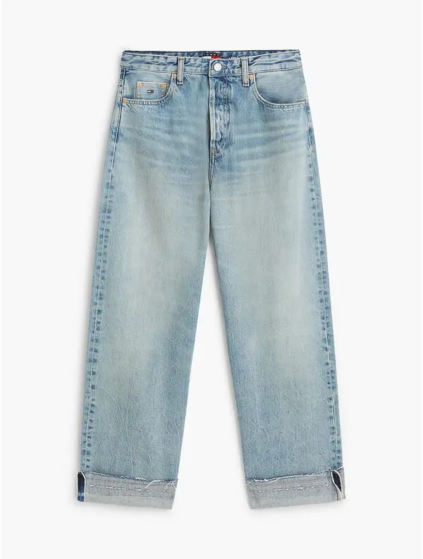 Tommy Hilfiger Slim Straight Selvedge Denim With Raw Edge Cuffs