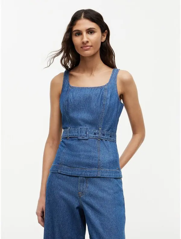 Tommy Hilfiger Belted Denim Tank Top - Medium Denim