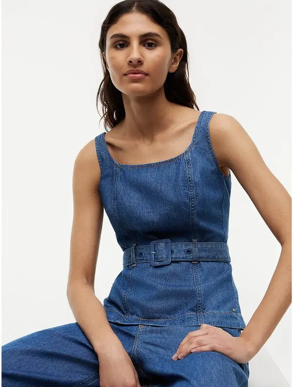 Tommy Hilfiger Belted Denim Tank Top
