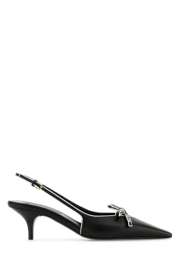 Miu Miu Nappa Leather Slingback Pumps - Black