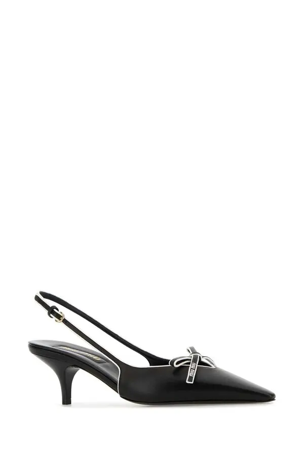 Miu Miu Nappa Leather Slingback Pumps - Black
