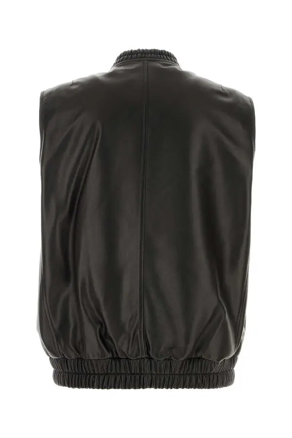 Versace Leather Zip Up Jacket