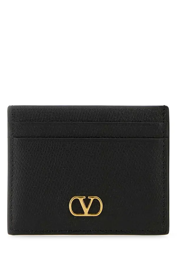 Valentino Garavani Leather Card Holder - Black