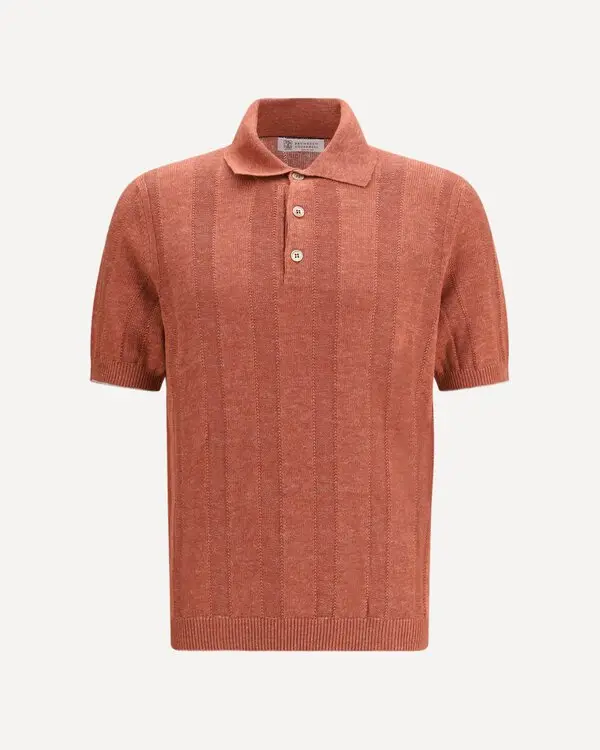Brunello Cucinelli Cotton Polo - Orange