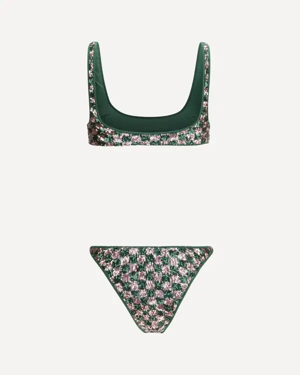 Oseree Sequin Chess Bikini