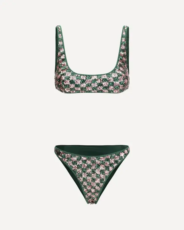 Oseree Sequin Chess Bikini