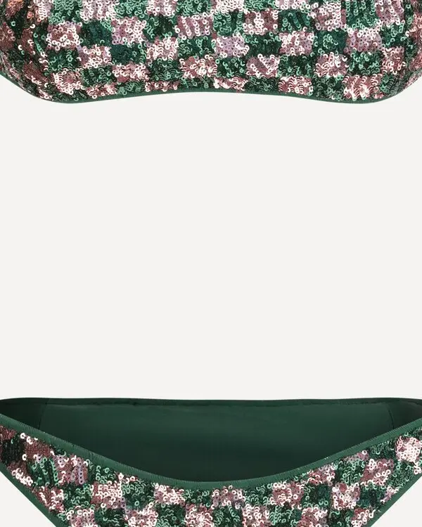 Oseree Sequin Chess Bikini
