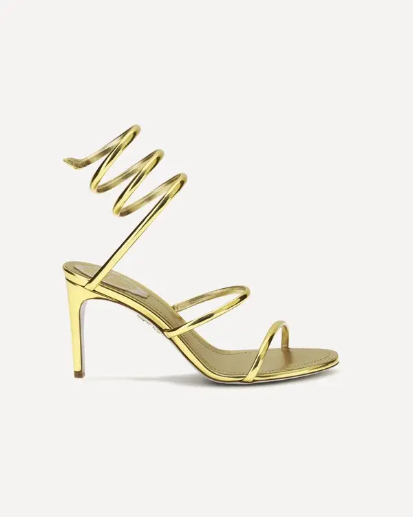 Rene Caovilla Metallic Leather Cleo Sandals