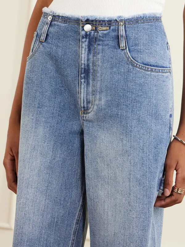Tibi Mid-rise Denim Bermuda Shorts