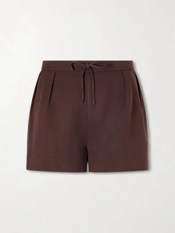 Faithfull The Brand Mesa Tencel™ Lyocell And Linen-blend Shorts - Brown