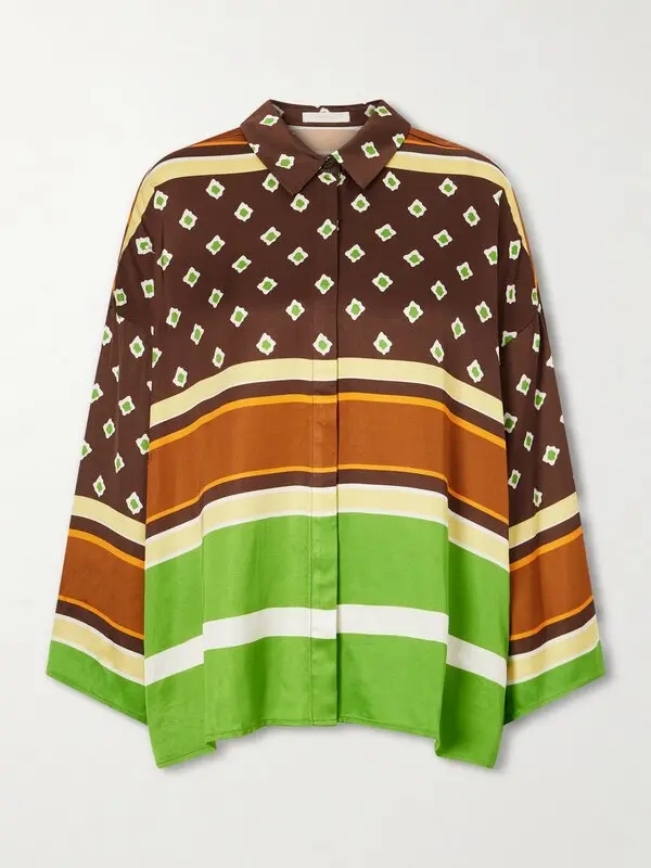 Faithfull The Brand Cora Printed Satin Shirt