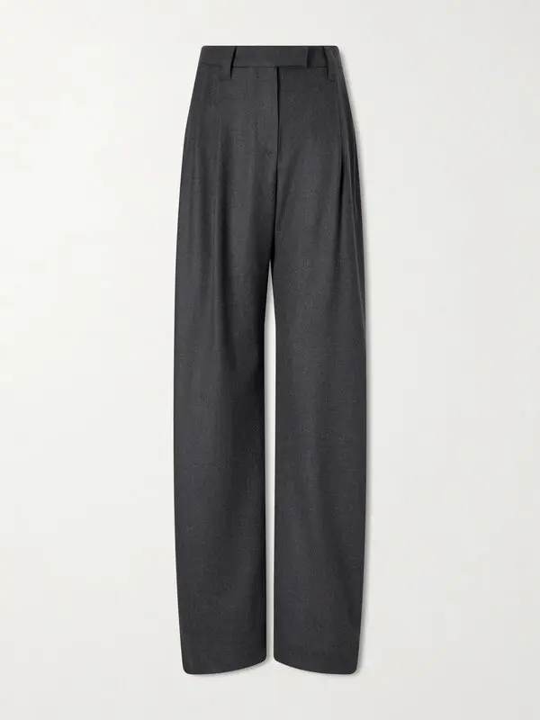Brunello Cucinelli Wool Wide-leg Pleated Trousers