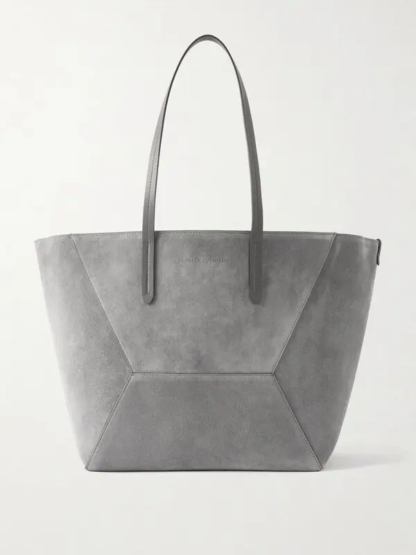 Brunello Cucinelli Suede Maxi Tote - Gray