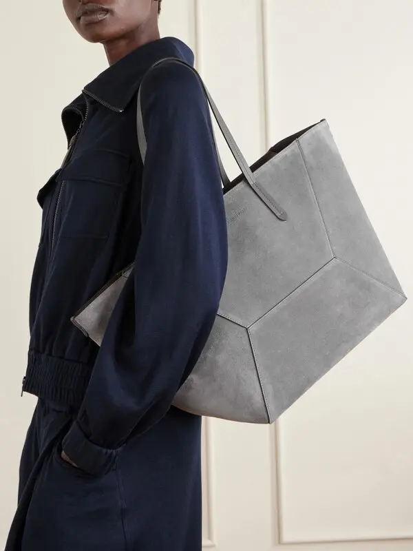 Brunello Cucinelli Suede Maxi Tote - Gray