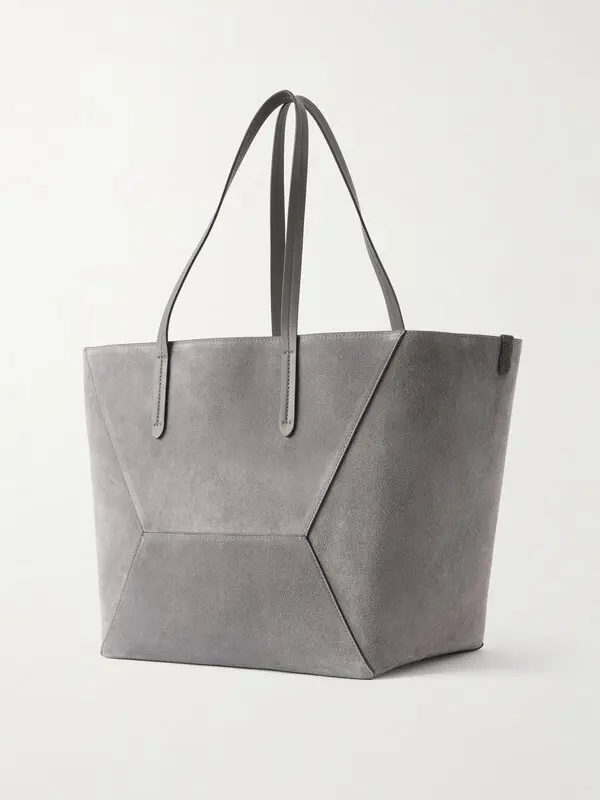 Brunello Cucinelli Suede Maxi Tote - Gray